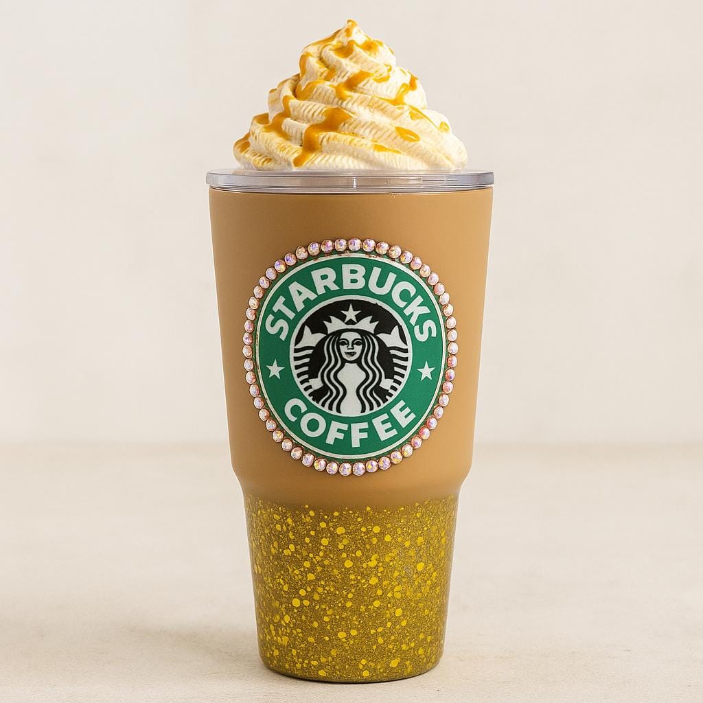 Rhinestone Frappe Bling Cup With 3D Whipped Topper | Iced Coffee Lover ...