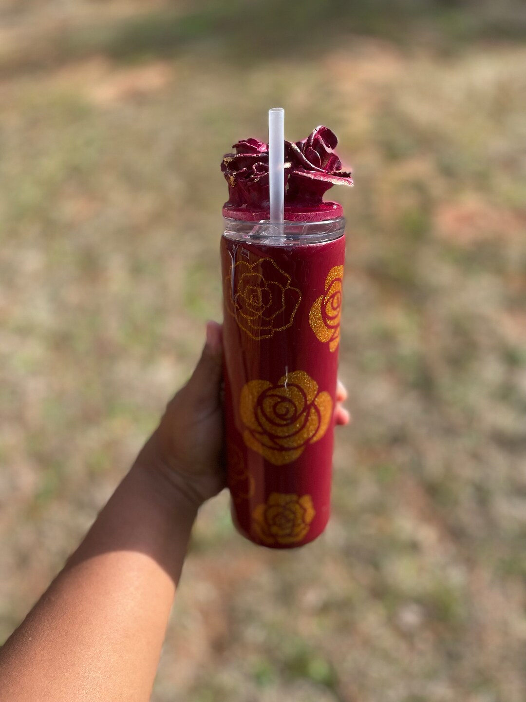 Peek a Boo Rose | 3D Tumbler Topper | Rose Tumbler W/ 3D Ice Topper ...