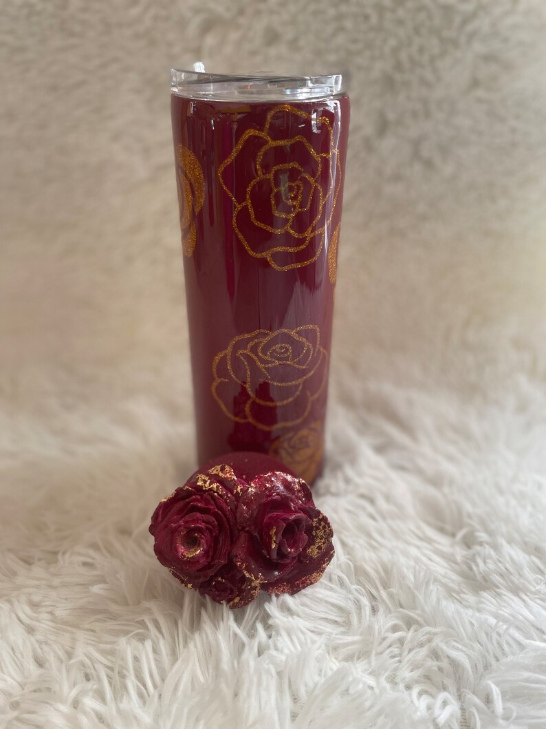 Peek a Boo Rose 3D Tumbler Topper Rose Tumbler W/ 3D Ice Topper ...