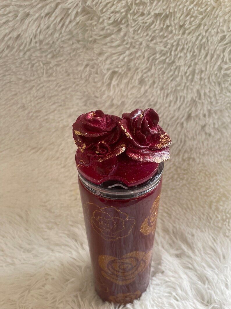 Peek a Boo Rose | 3D Tumbler Topper | Rose Tumbler W/ 3D Ice Topper ...