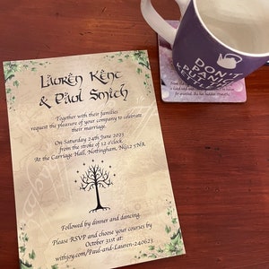 Lord of the Rings Wedding Invitation Template Printable - Etsy