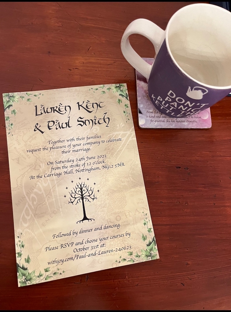 Lord of the Rings Wedding Invitation Template Printable - Etsy