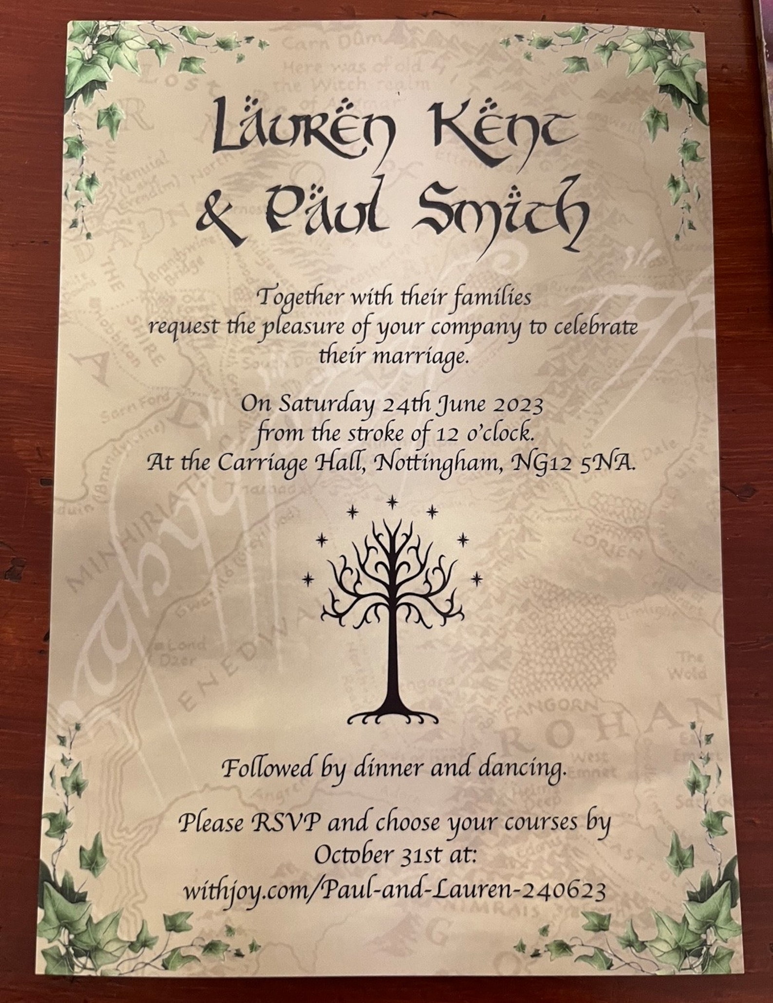 Lord of the Rings Wedding Invitation Template Printable - Etsy