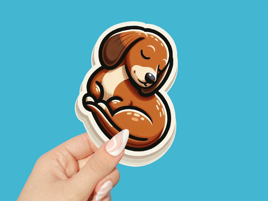 6 Cute Puppy Glossy Sticker Dachshund Sausage Dog Stickers Adorable Dog ...