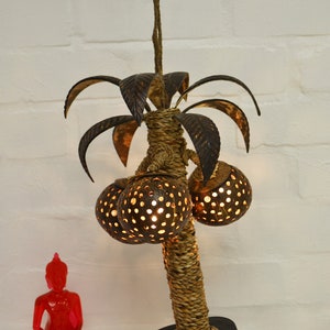 Coconut Tree Lamp, Wood Coconut Lamp, Bedside Lamp, Palm Desk Lamp ...