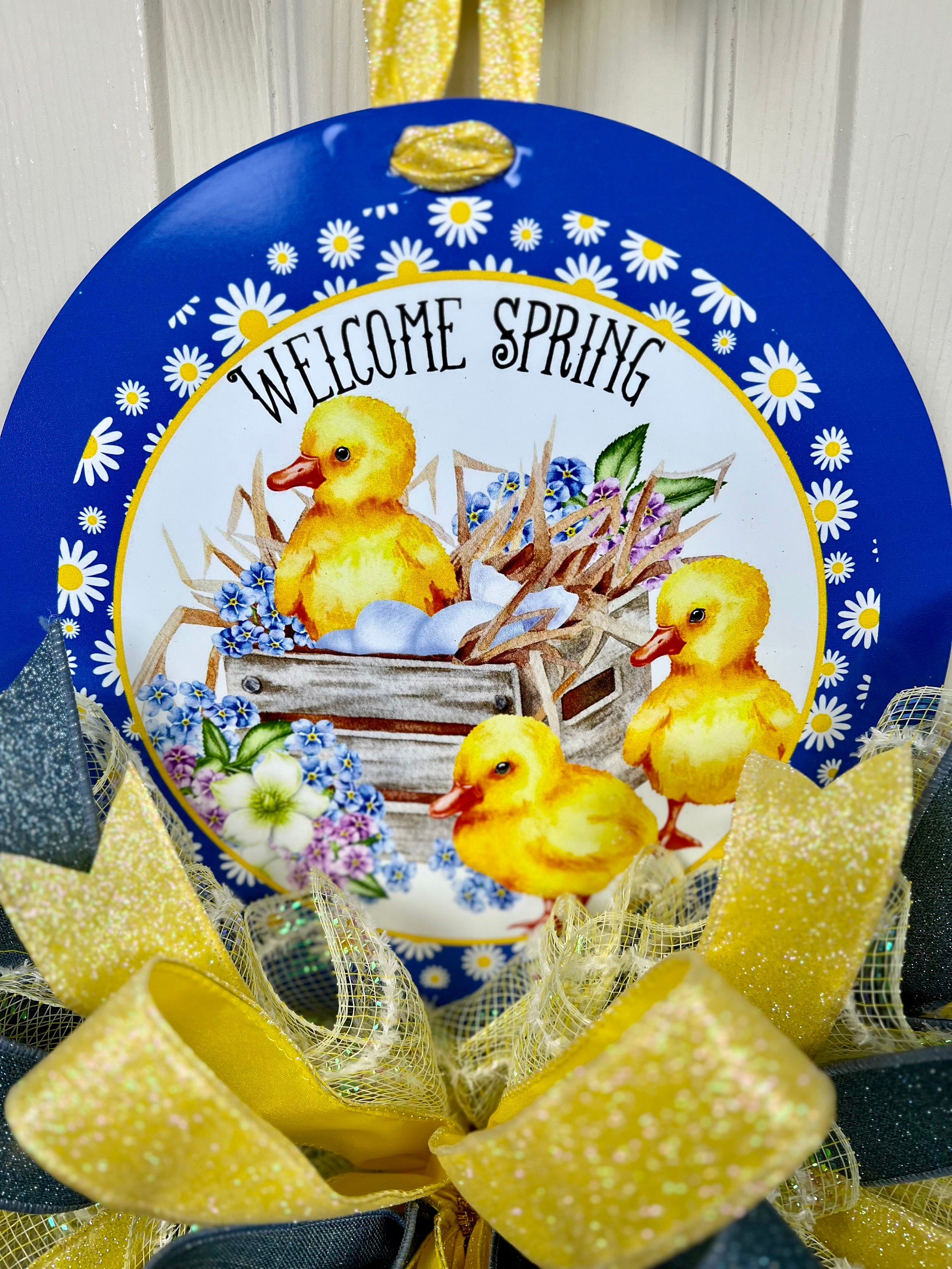 Welcome Spring Wreath, Spring Door Decor, Everyday Wreath, UITC Rail ...