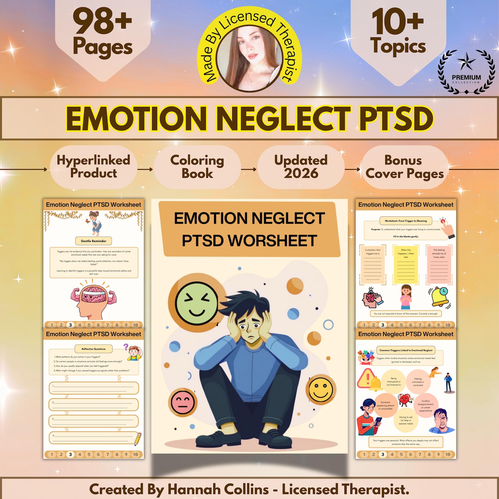 Emotional Neglect and Complex PTSD Worksheets, PTSD Workbook, Trauma ...