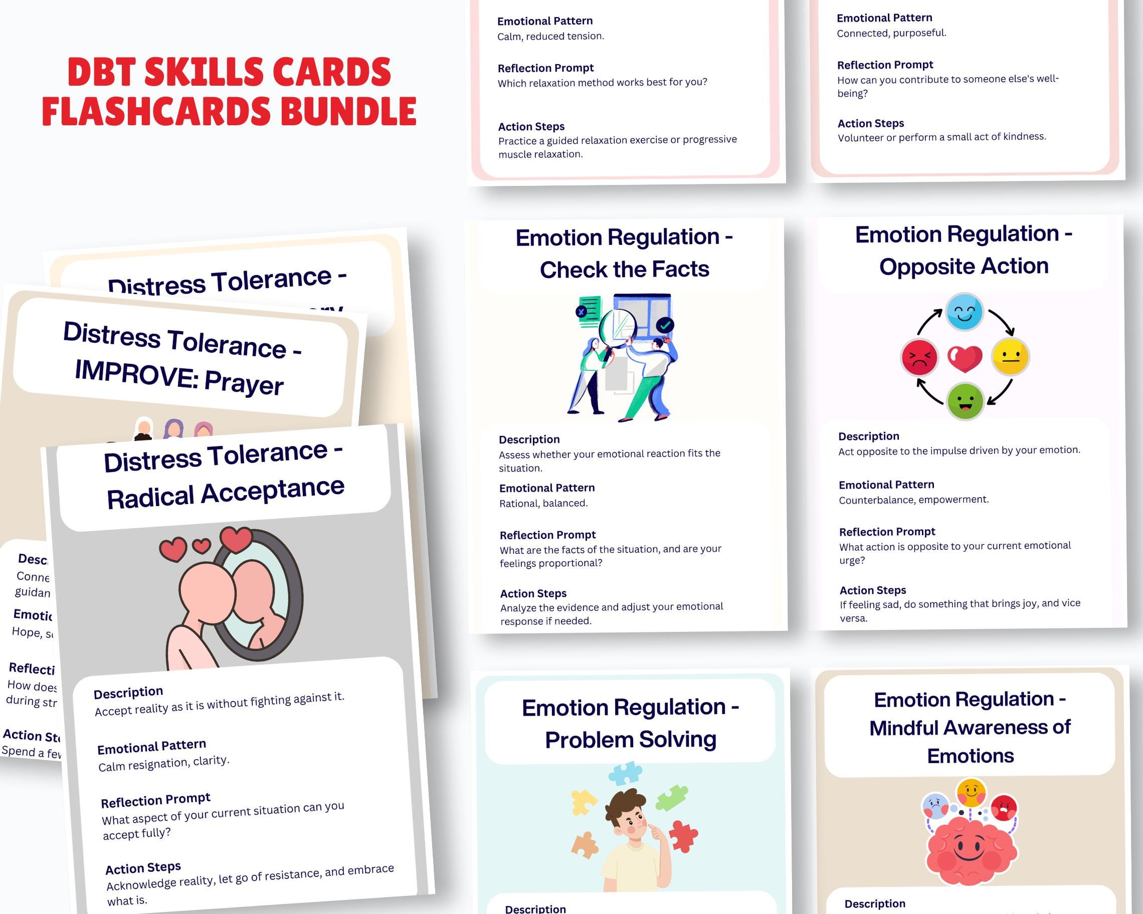 85+ DBT Skills Cards, DBT Flashcards, Dialectical Behavior Therapy, DBT ...