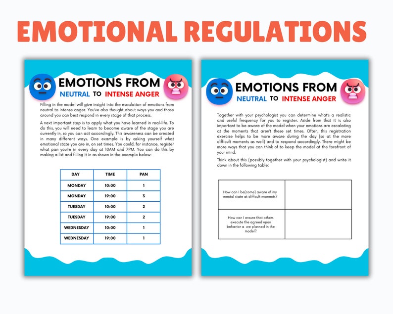 Emotional Regulation Workbook, Emotions Worksheets, Therapy Worksheets ...