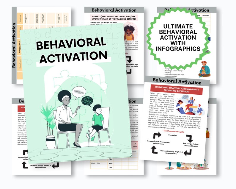Behavioral Activation Workbook CBT Activities for Mental Health Therapy ...