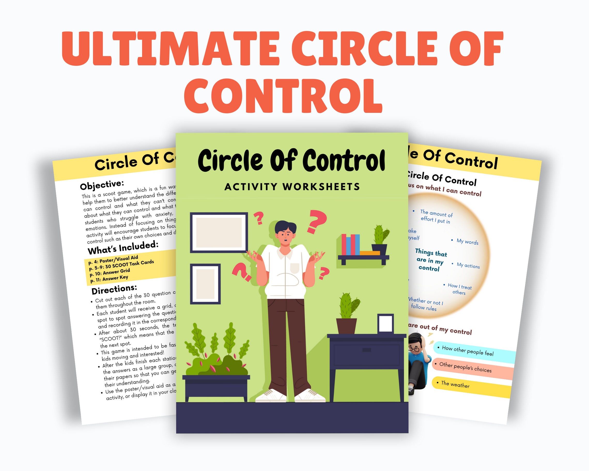 Circle of Control, Therapy Worksheets, Things I Can Control, Worry Book ...