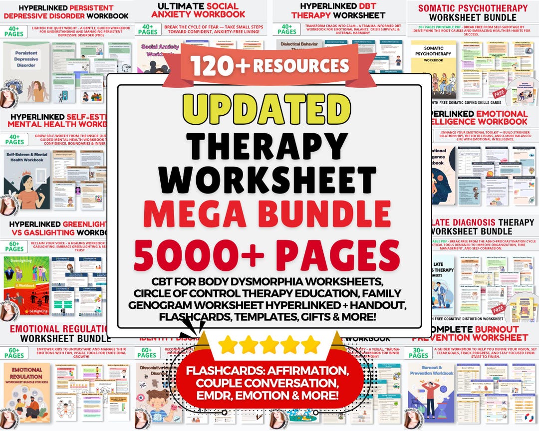 Therapy Bundle, Psychology Worksheets, Internal Family Systems, DBT ...