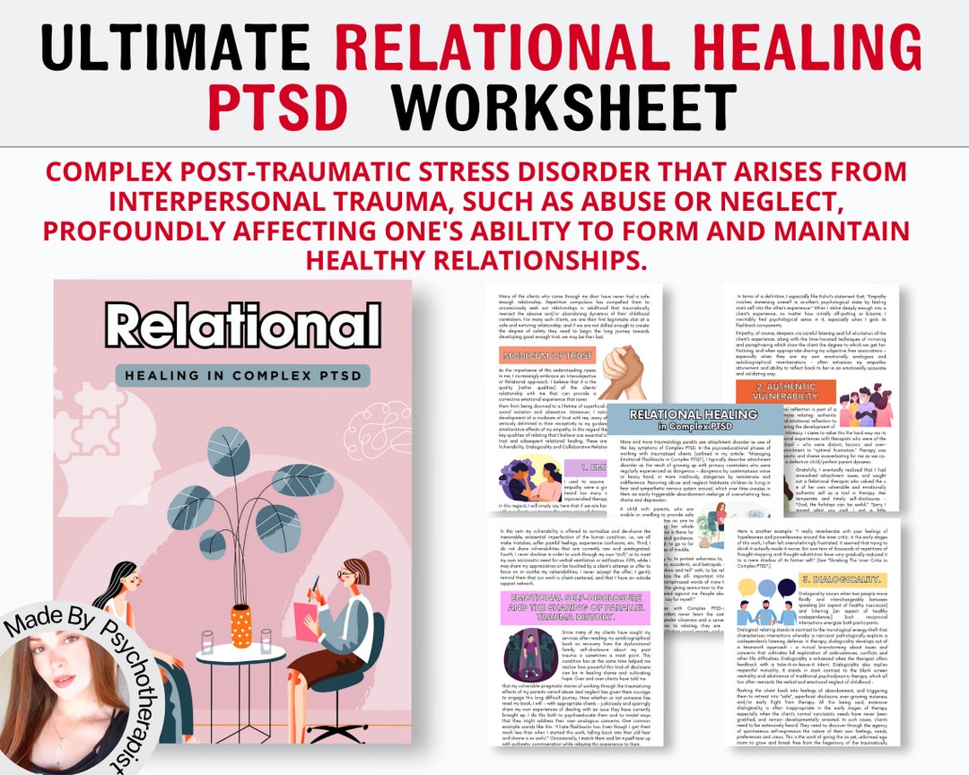 Relational Healing and Complex PTSD Worksheets, PTSD Workbook, Trauma ...