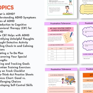 CBT for ADHD Worksheets Mega Bundle, ADHD Workbook Kids, Neurodivergent ...