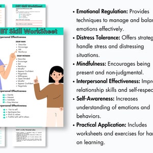 DBT Bundle Coping Skills Printable Poster Handout Cheat Sheet ...