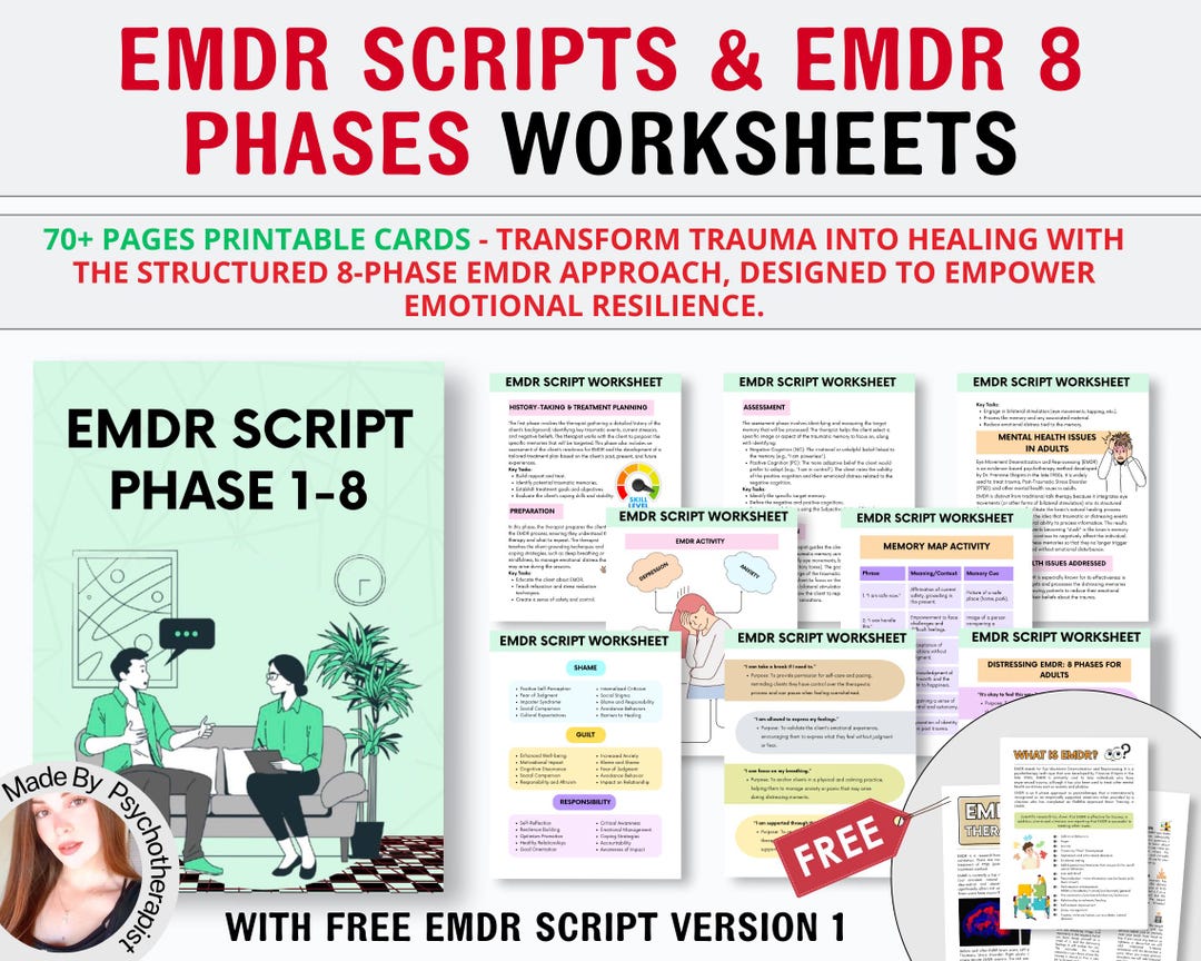 EMDR Scripts & EMDR Worksheets! EMDR Tools, Emdr Resources for Phases 1 ...