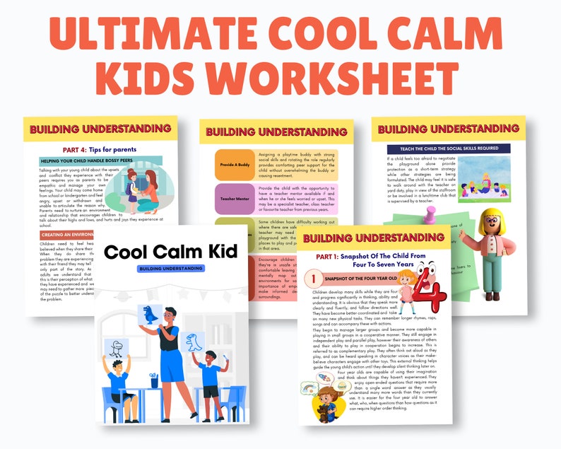 Cool and Calm Kids Coping Skills Worksheet, Therapy Worksheets, School ...