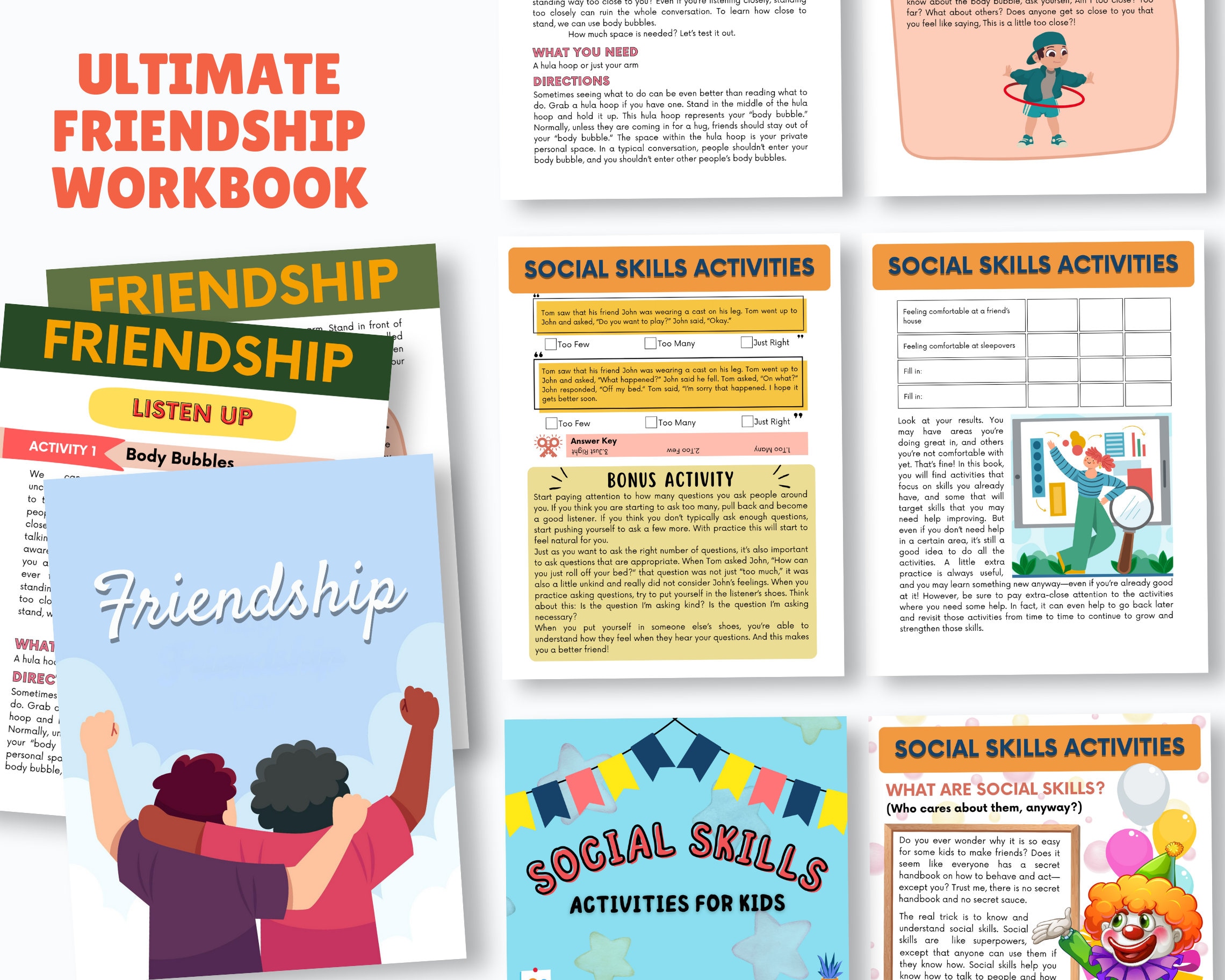 Social Skills, Friendship Kids PRINTABLE Worksheets SEL Assertive ...