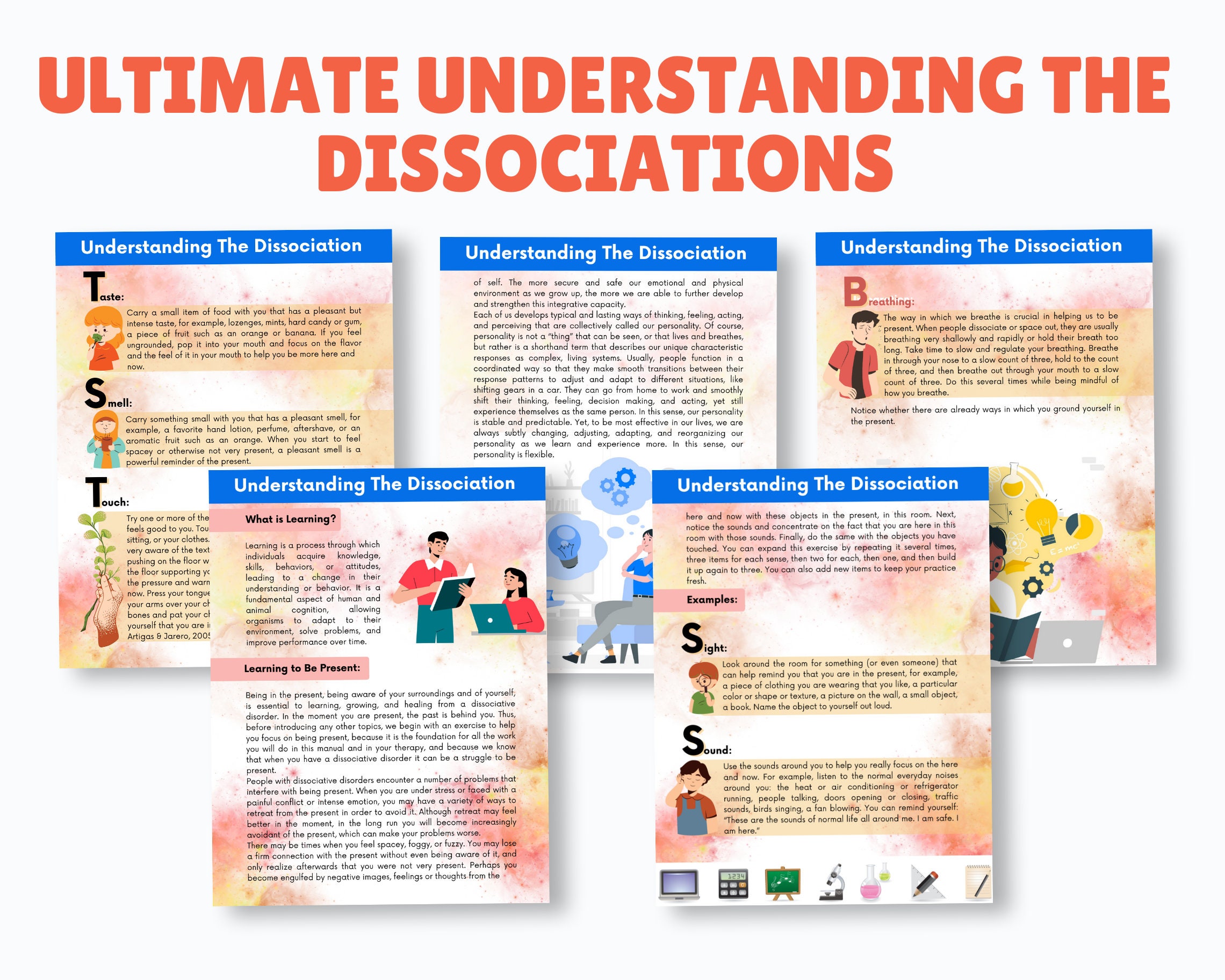 Dissociation Worksheets Workbook Dissociation Therapy Journal ...