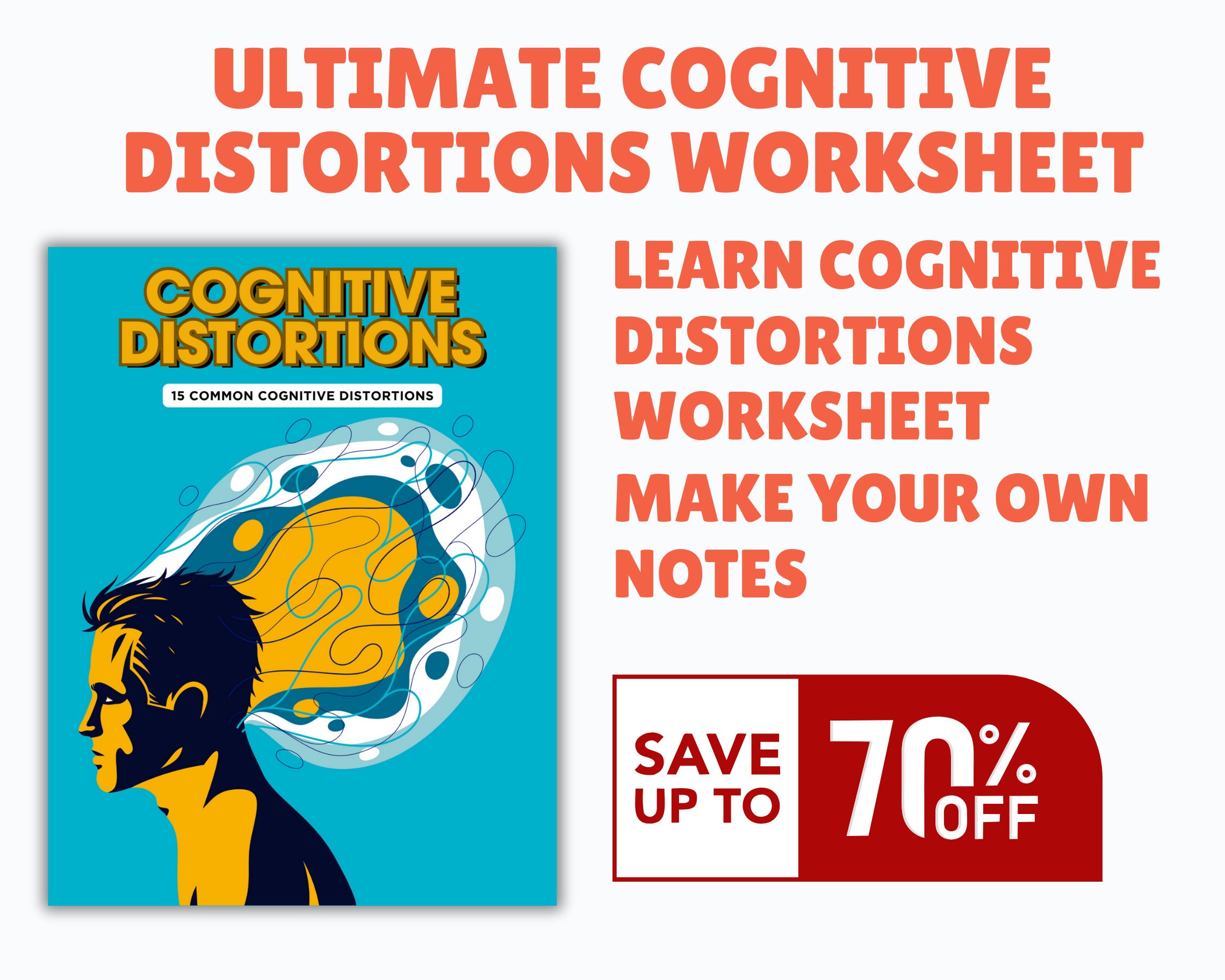 Cognitive Distortion Worksheets, Thinking Errors, Unhelpful Thinking ...