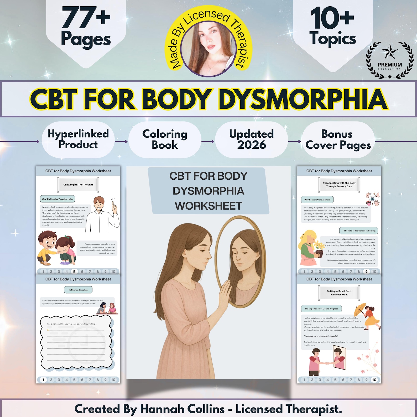 CBT Body Dysmorphia Worksheets, Body Image Therapy (PDF & PNG) - Etsy