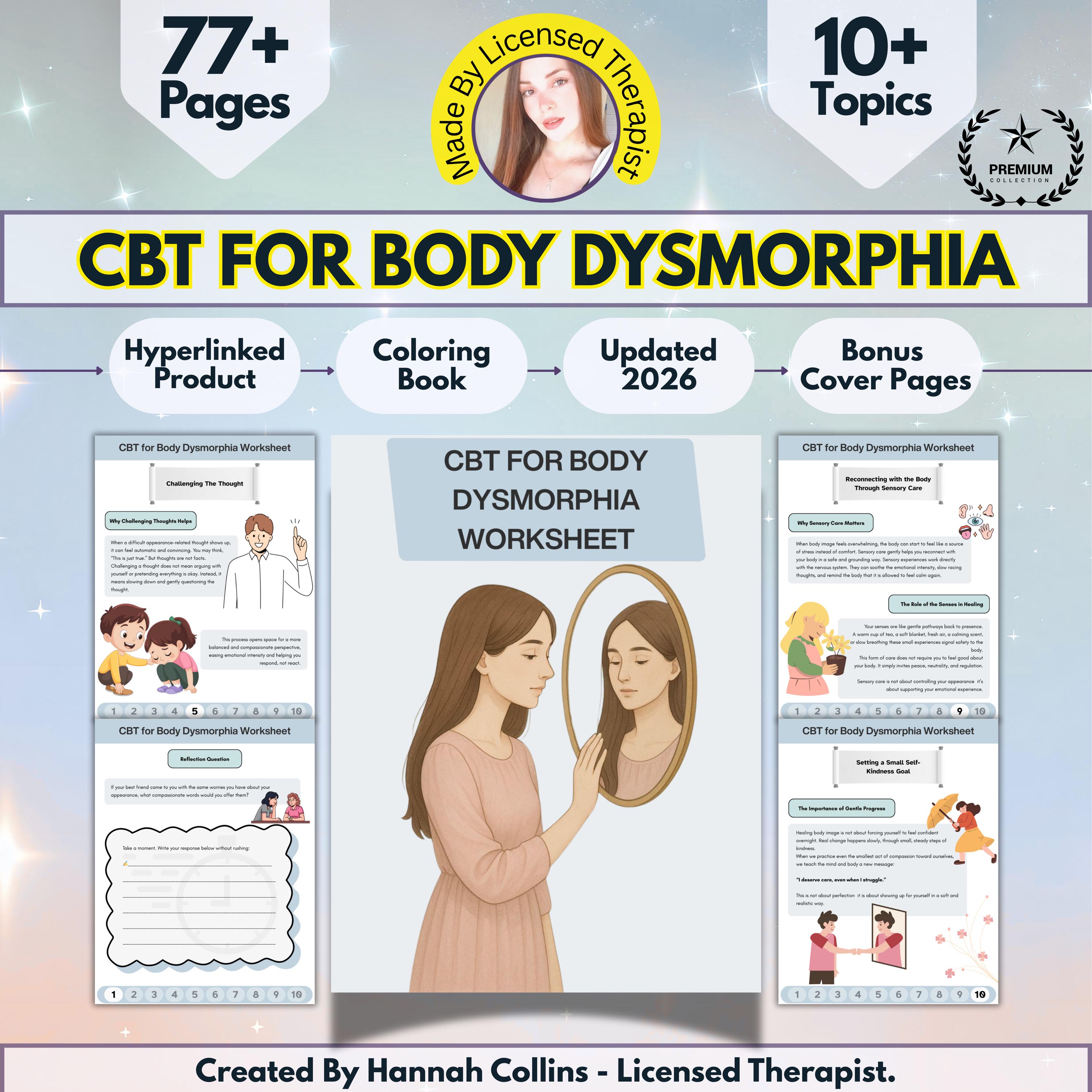 CBT Body Dysmorphia Worksheets, Body Image Therapy (PDF & PNG) - Etsy