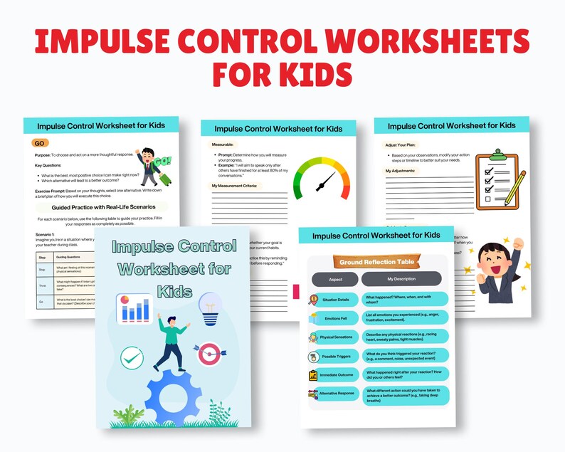 Impulse Control Worksheets for Kids and Teens: Emotional Regulation ...