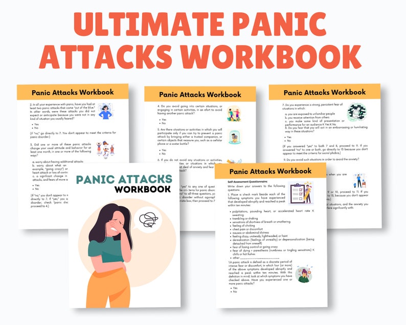 Panic Disorder Education and Worksheet Bundle Anxiety Trackers Supporting Someone Through Panic ...