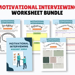 Motivational Interviewing Worksheet Bundle, MI Therapy Toolbox for ...