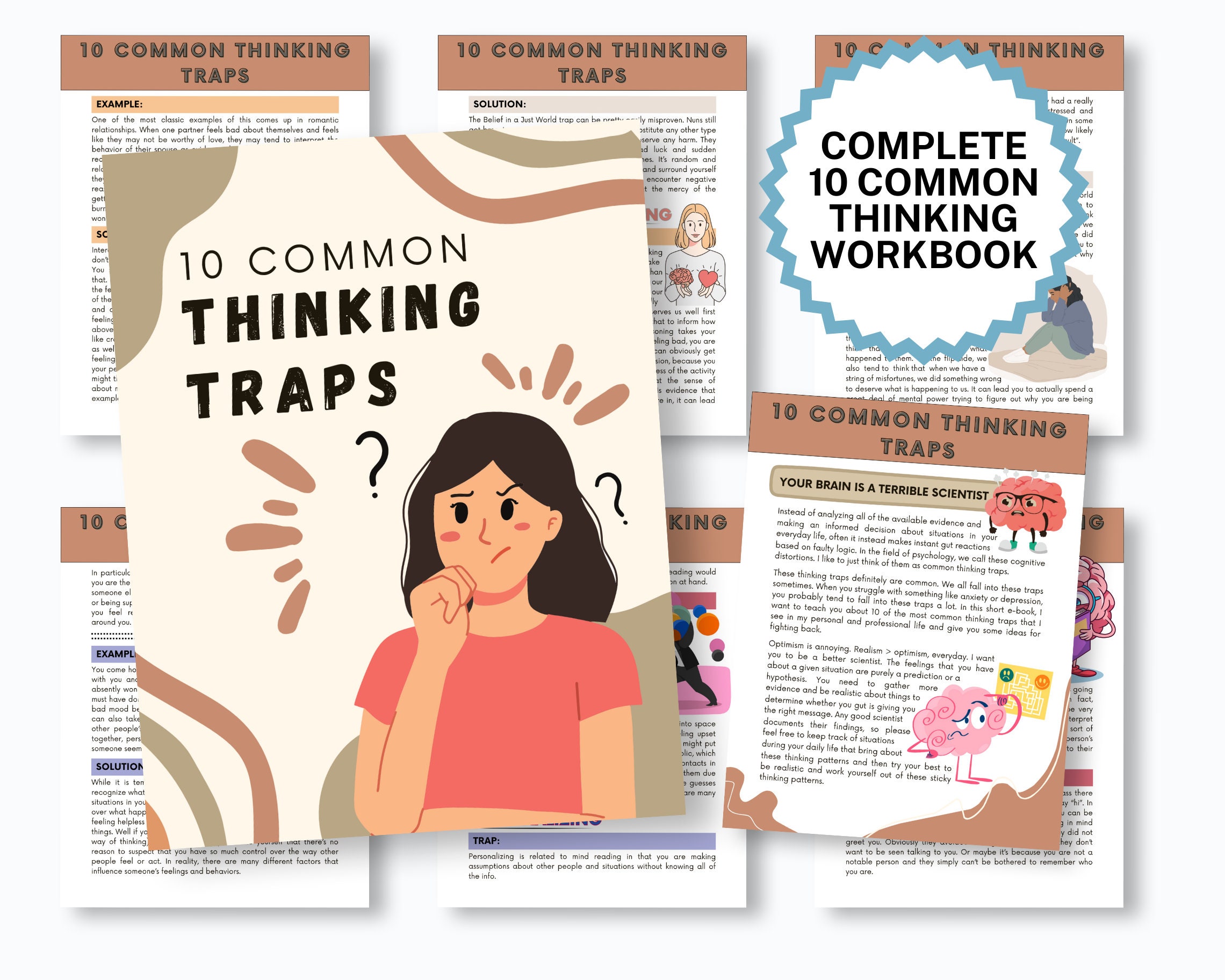 Common Thinking Trap. Worksheet for Analyzing Thoughts and Identifying ...