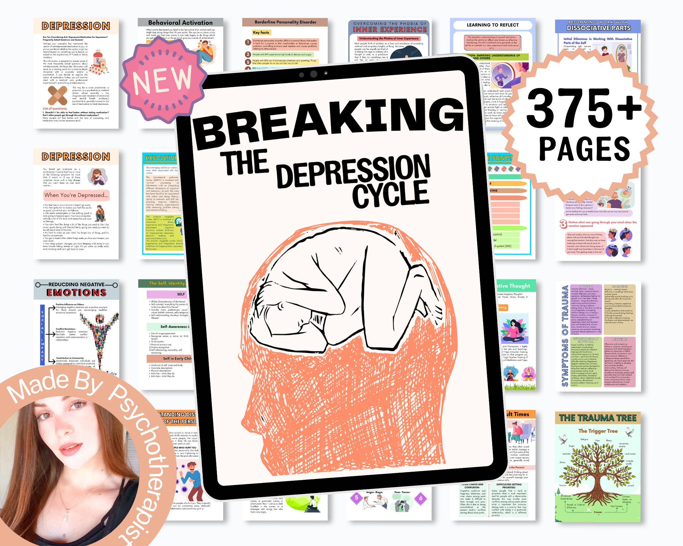 Breaking the Depression Cycle Workbook, Depression Spiral, Counseling ...