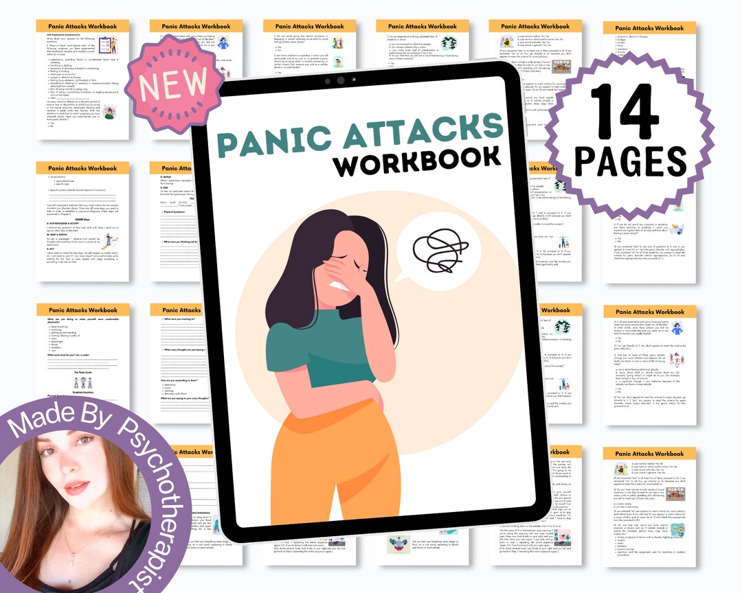 Panic Disorder Education and Worksheet Bundle Anxiety Trackers Supporting Someone Through Panic ...