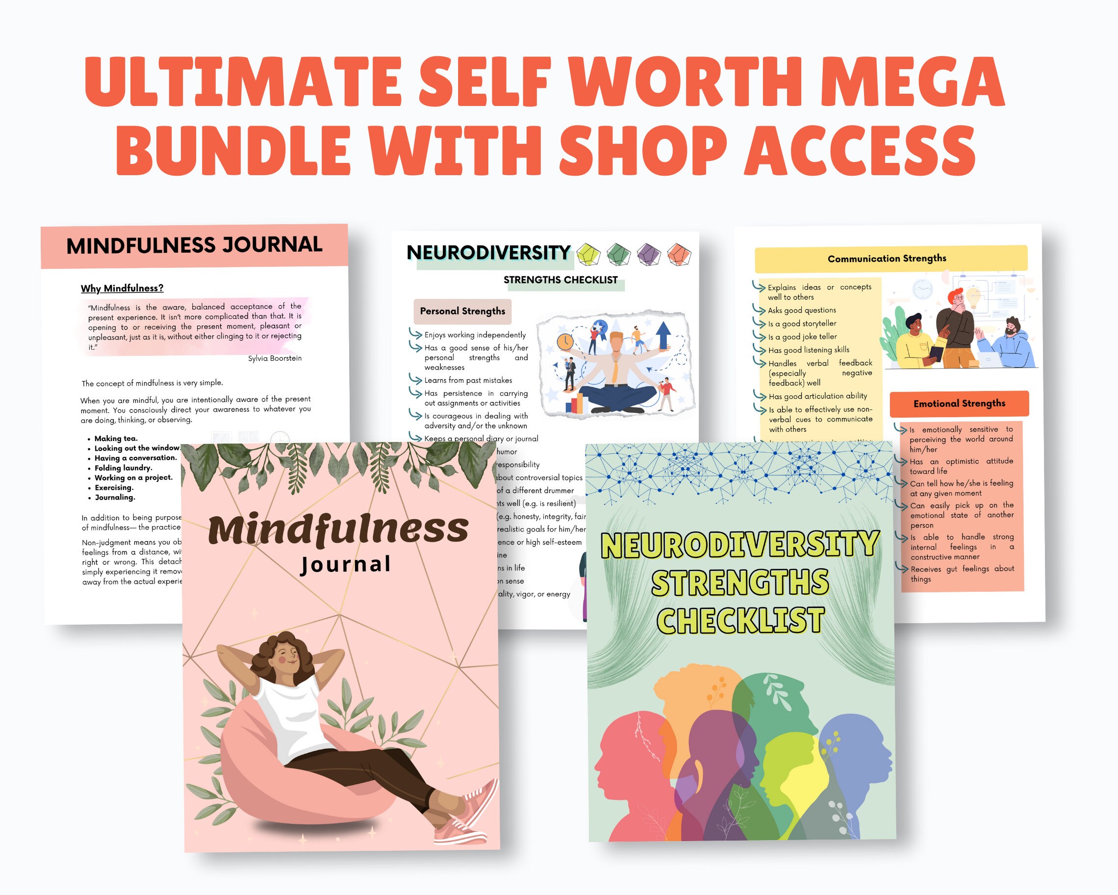 Self Worth Worksheet and Cards Bundle, Self Esteem, Confidence, Teen ...