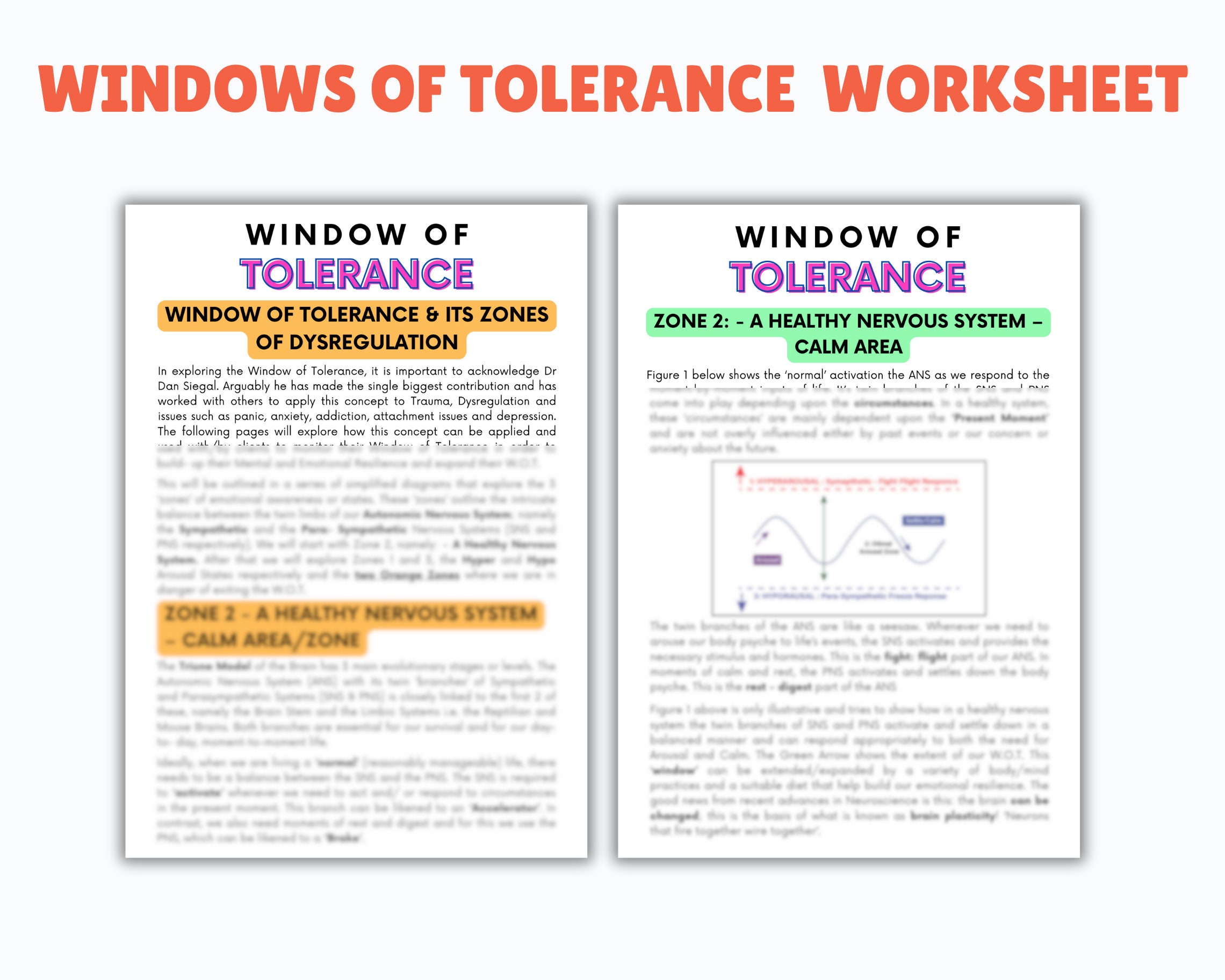 Window of Tolerance, Arousal States, Emotional Regulation, Therapy ...