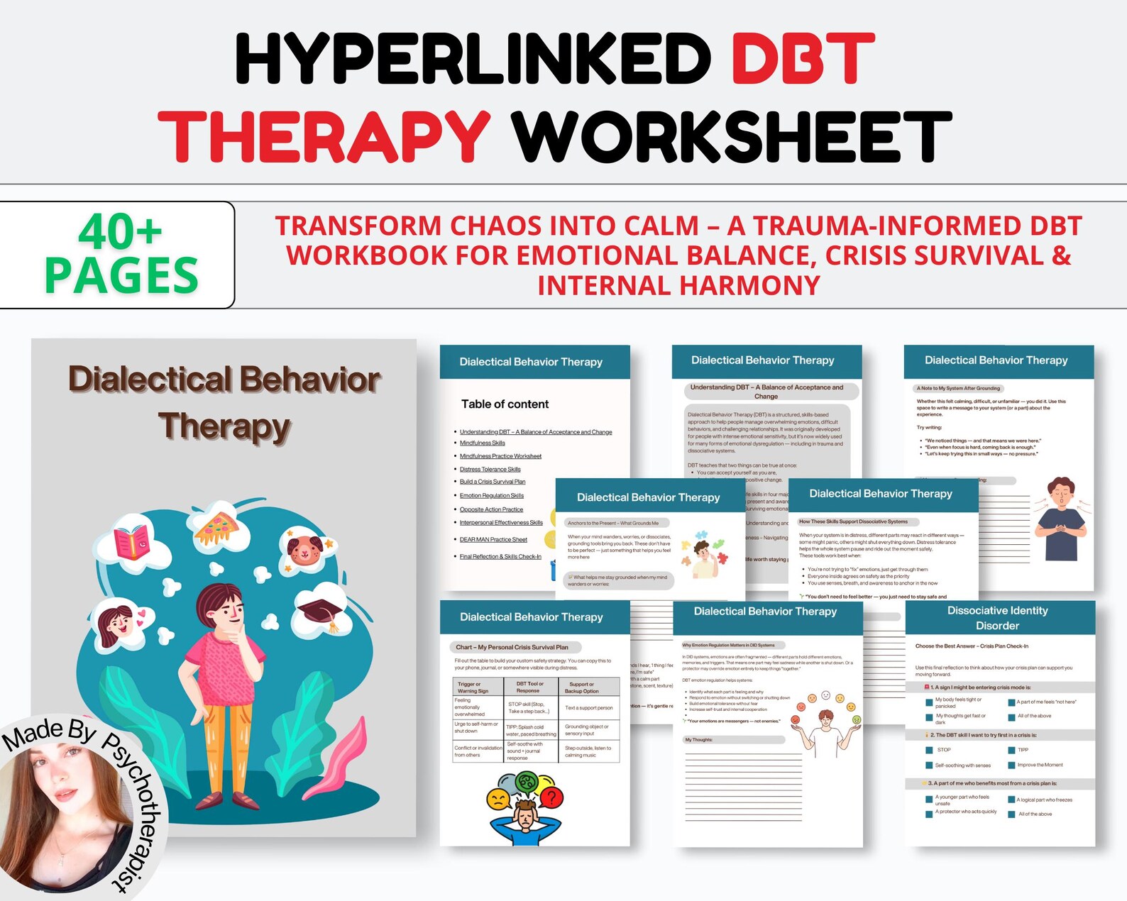 DBT Coping, Dbt Skills, Dbt Workbook, Therapy Worksheet, Counselling ...