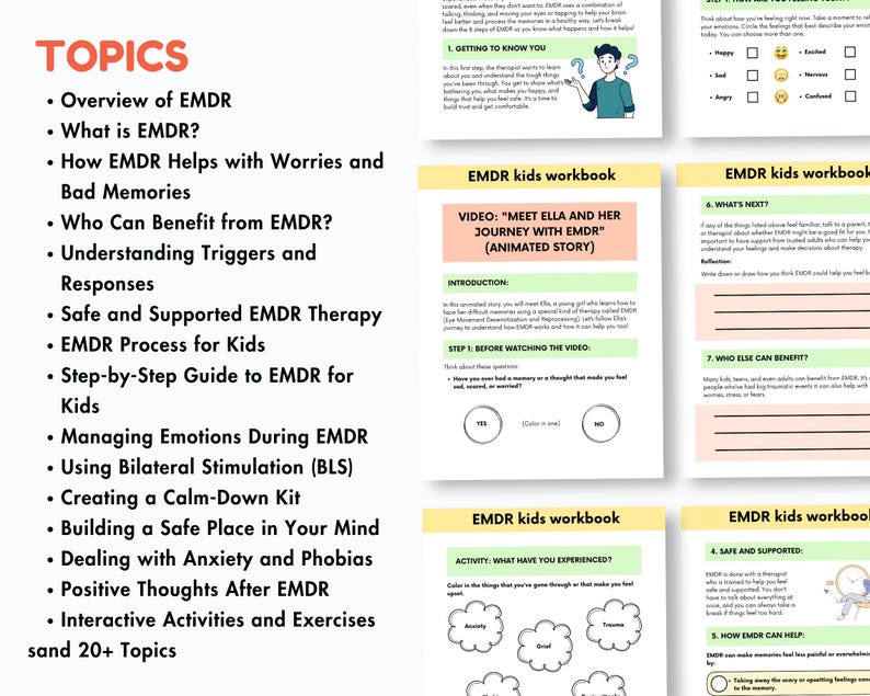 EMDR Workbook for Kids, EMDR Therapy, EMDR Resources, Trauma Therapy ...