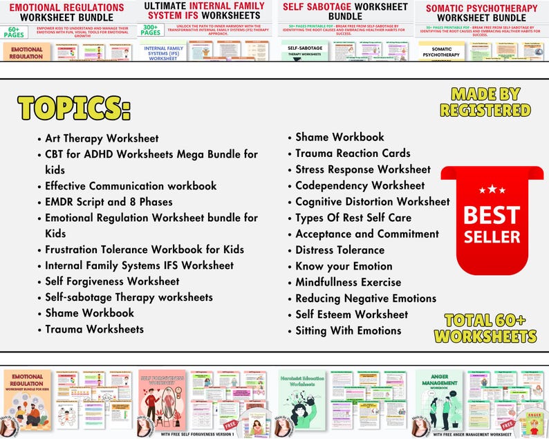 Teen Therapy Mega Worksheet Bundle, Therapy Workbook, Therapist Journal ...