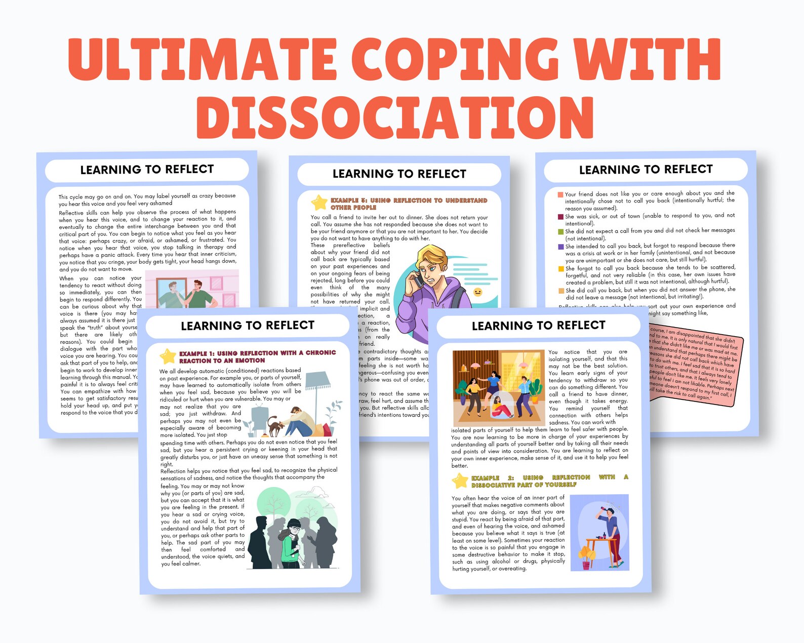 Dissociation Worksheets, Learning to Reflect Workbook Dissociation ...