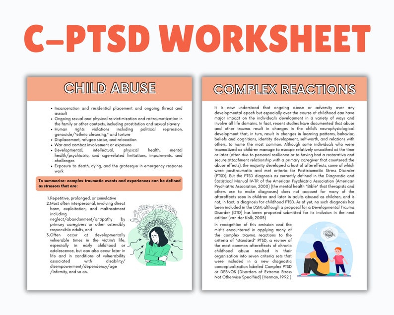 C-PTSD Workbook: C-PTSD Worksheets, Trauma Therapy, Complex PTSD ...