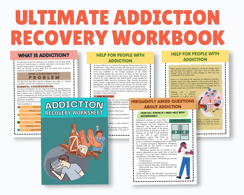 Addiction Recovery Workbook, Addiction Recovery for Adults, Therapy ...