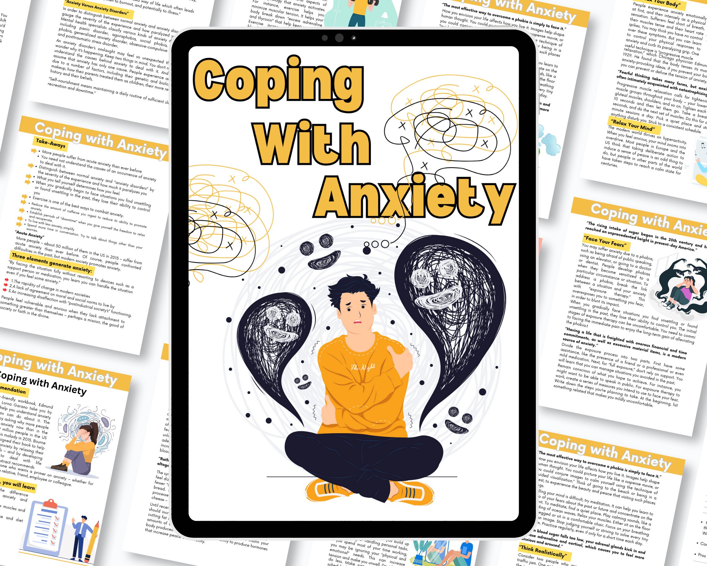 Anxiety Coping Skill Worksheet, Therapy Worksheet, Anxiety Relief ...