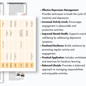 Behavioral Activation Workbook CBT Activities for Mental Health Therapy ...