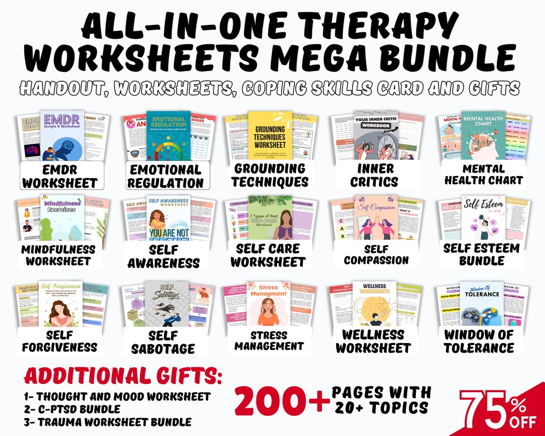 Therapy Worksheet Bundle, Psychology Resources, Inner Critic ...
