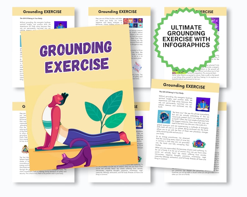 Grounding Exercise Worksheet, Therapy Workbook, Therapy Worksheets, 5 4 ...