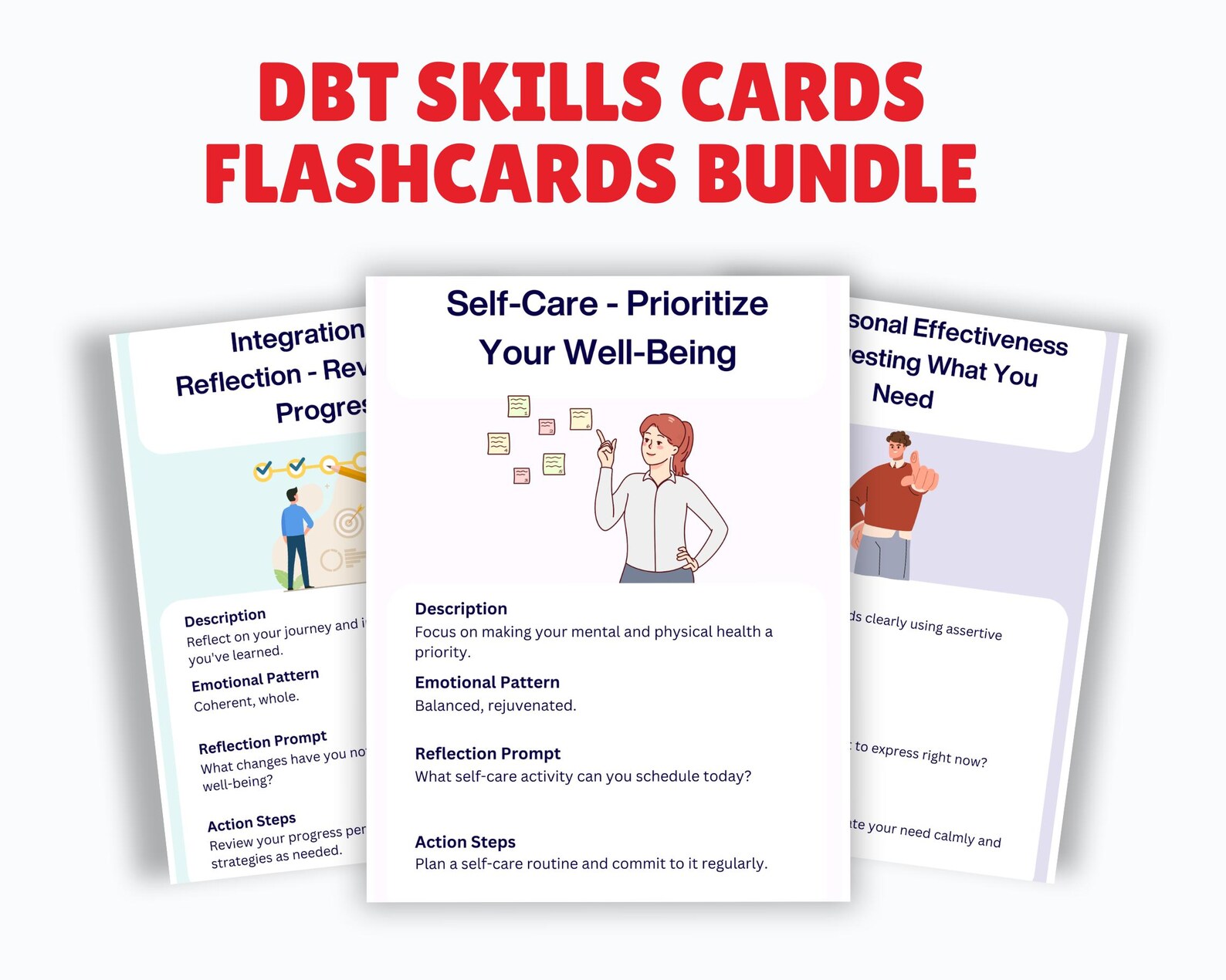 85+ DBT Skills Cards, DBT Flashcards, Dialectical Behavior Therapy, DBT ...