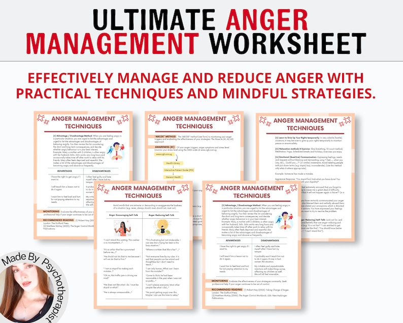 Understanding Anger Management Techniques Worksheets, Anger Cycle ...