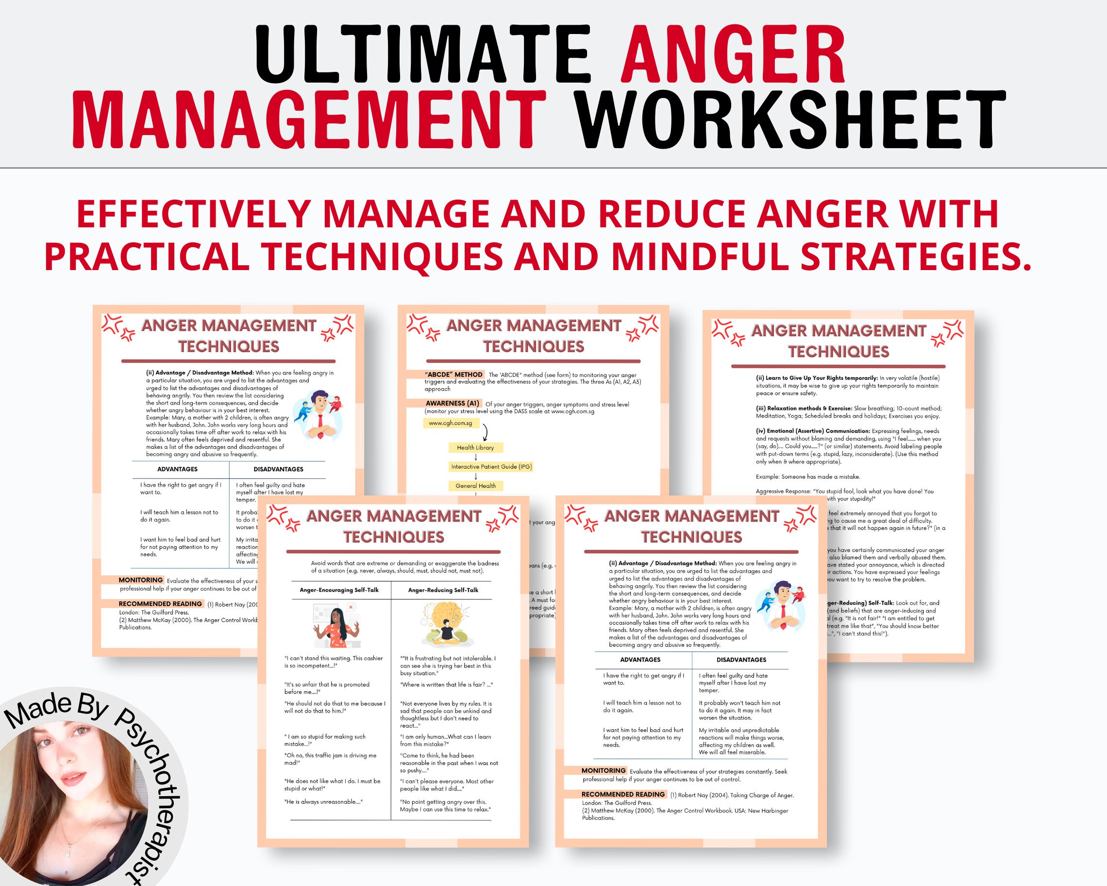 Understanding Anger Management Techniques Worksheets, Anger Cycle ...