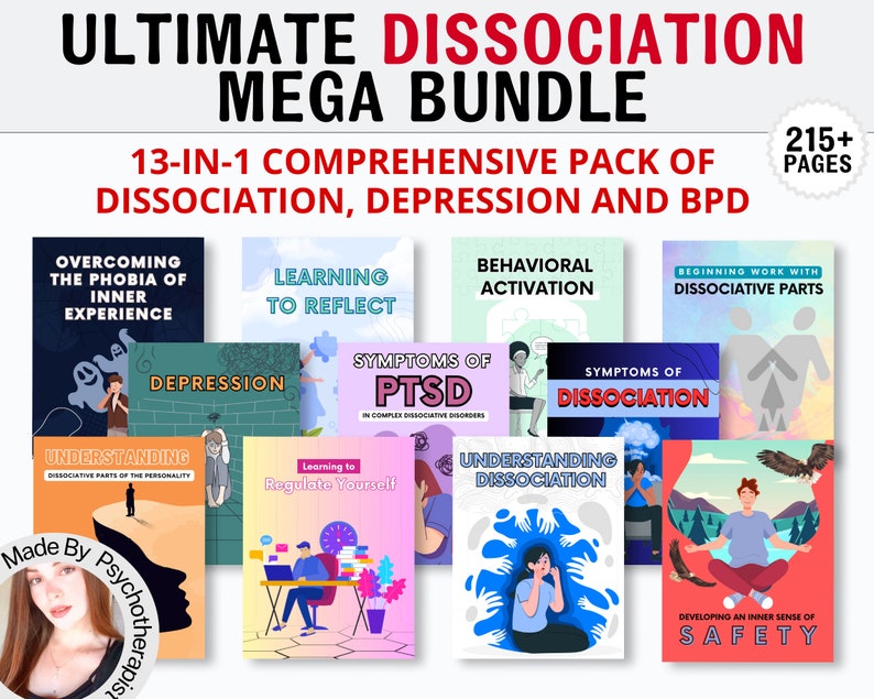Dissociation Worksheets Workbook Bundle Dissociation Therapy Journal ...