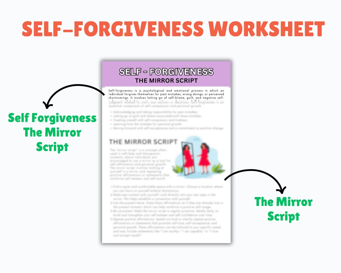 Ultimate Self Forgiveness Worksheet Package, Self Love, Self Growth ...