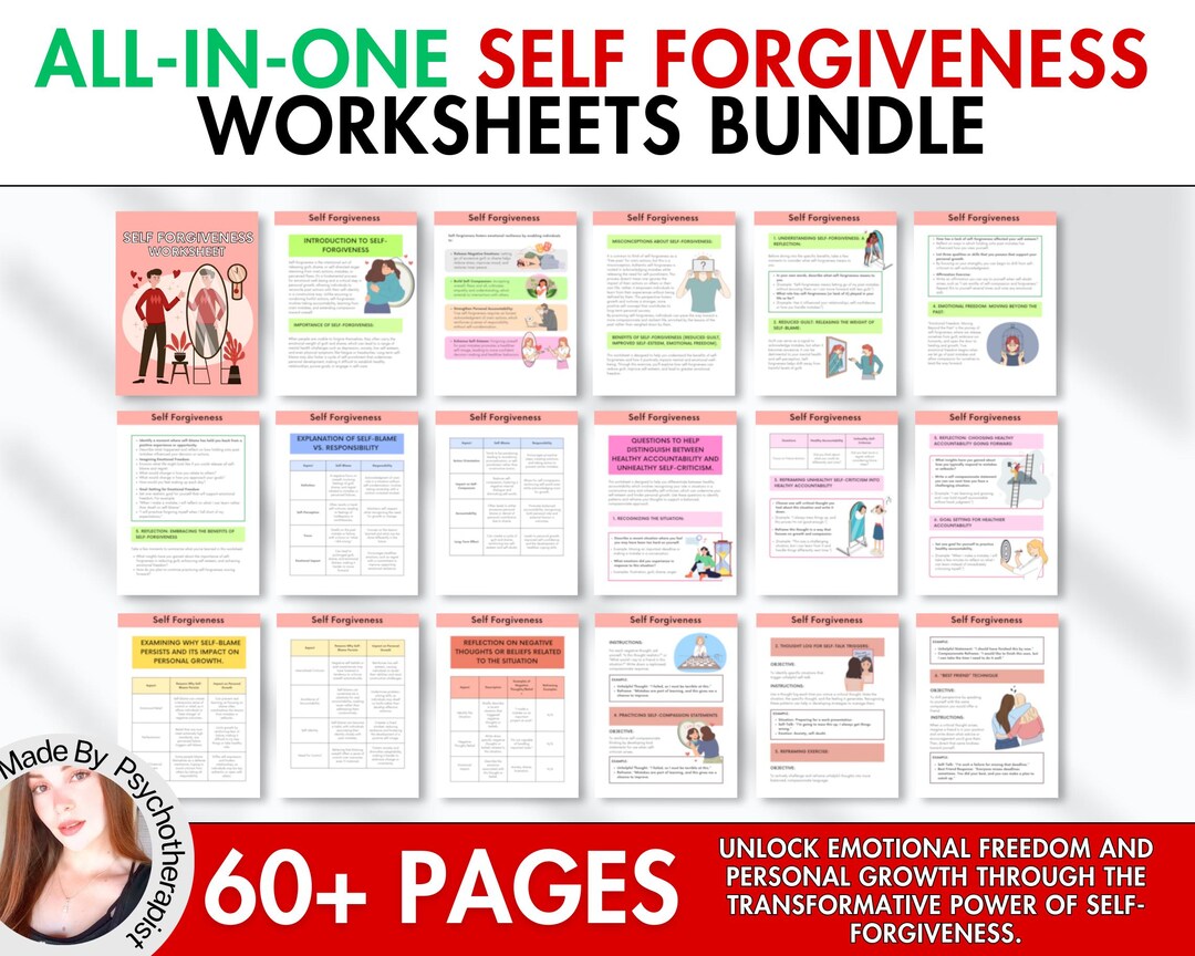 Ultimate Self Forgiveness Worksheet Package, Self Love, Self Growth ...